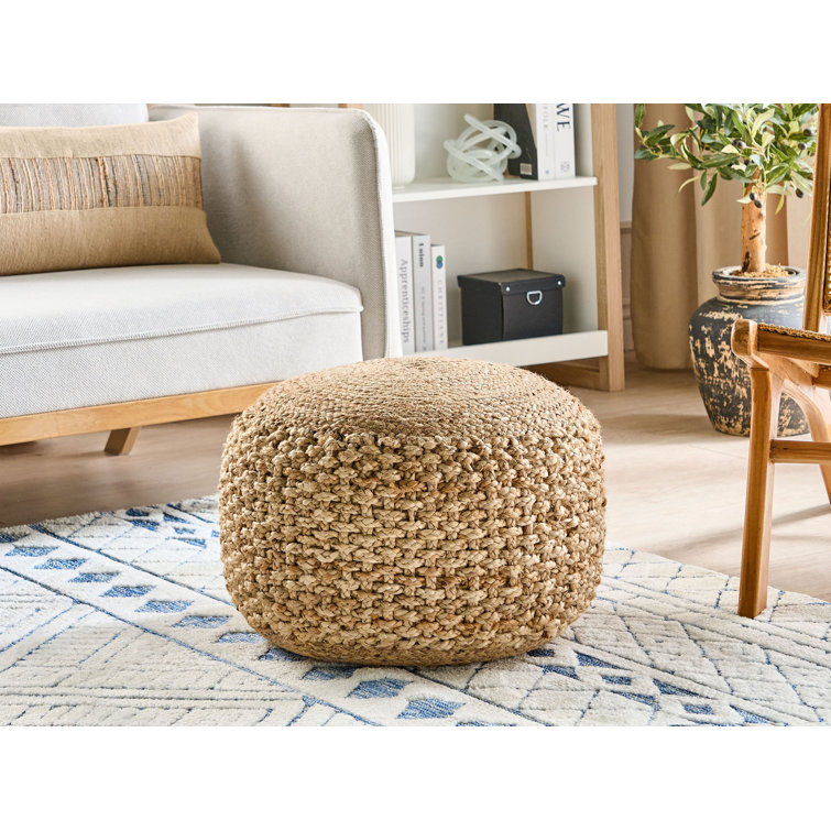 House of Hampton Jute Woven Pouffe Beige Brogdon | Wayfair.co.uk