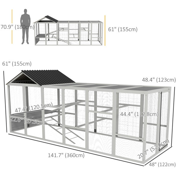 Tucker Murphy Pet™ Dearl 47.25 Square Feet Chicken Run with Wire Mesh ...
