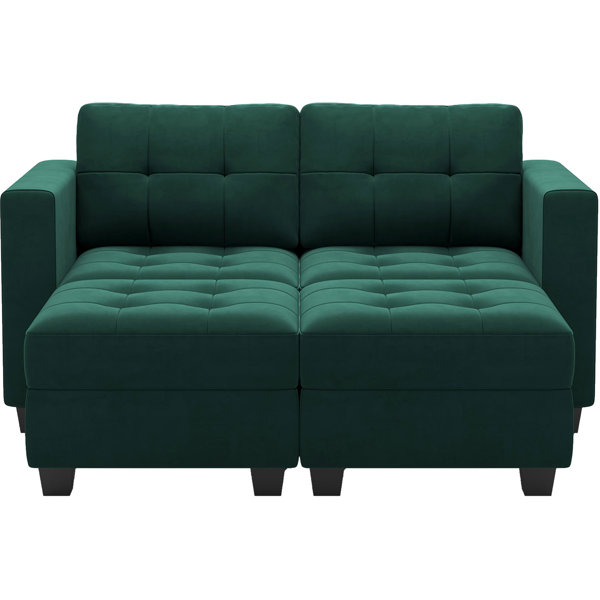 Everly Quinn Houssima 5 - Piece Velvet Sectional | Wayfair