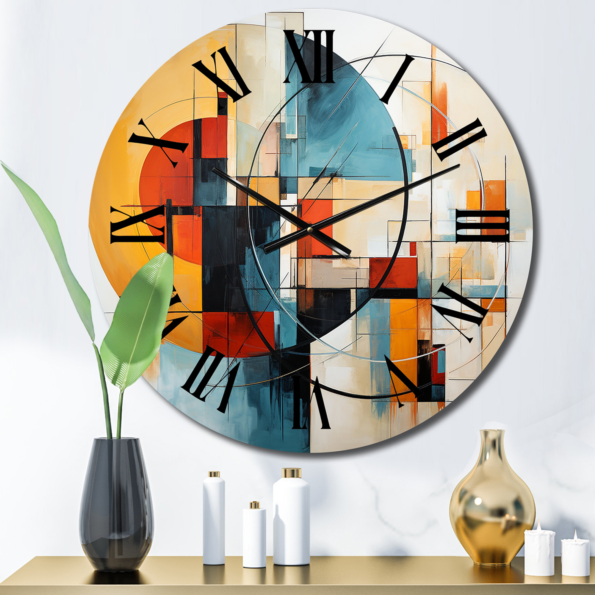 East Urban Home Colourful Mid Century Abstract Fusion II - Mid-Century ...