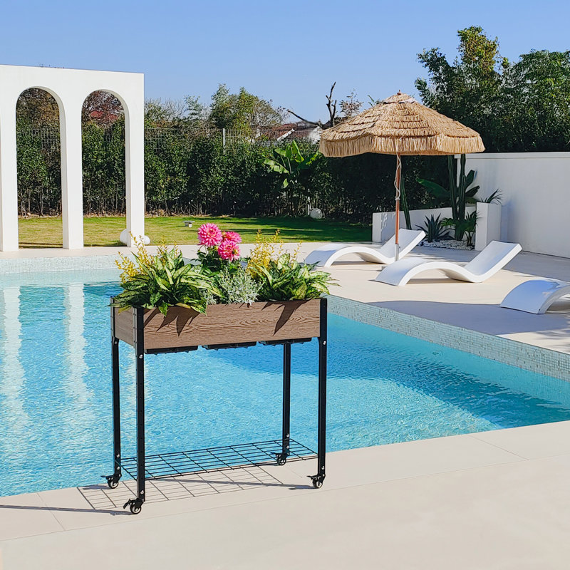 EverBloom Elevated Rolling Planter Box | Wayfair