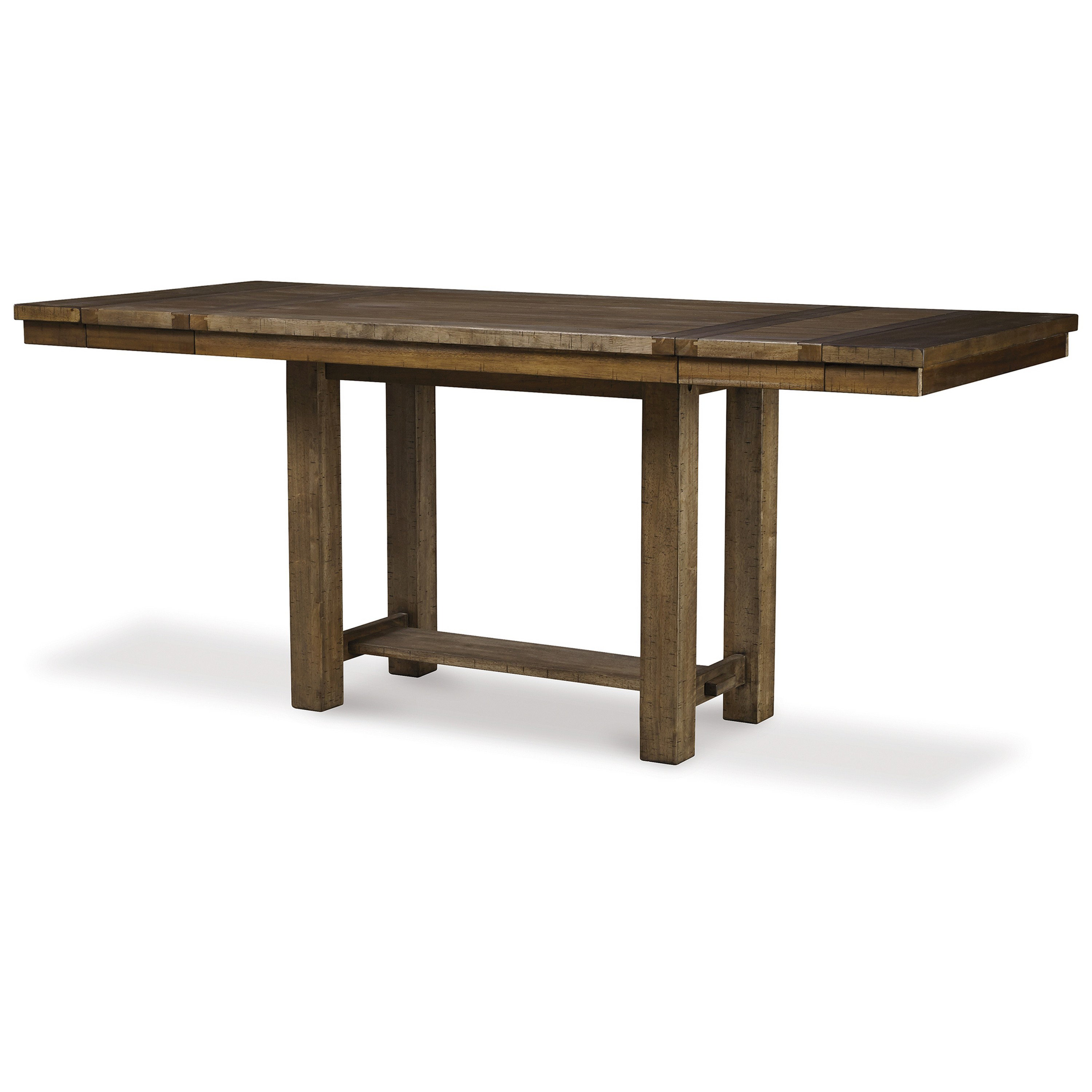Benjara Chip Counter Height Dining Table With Tenon Pedestal Base ...