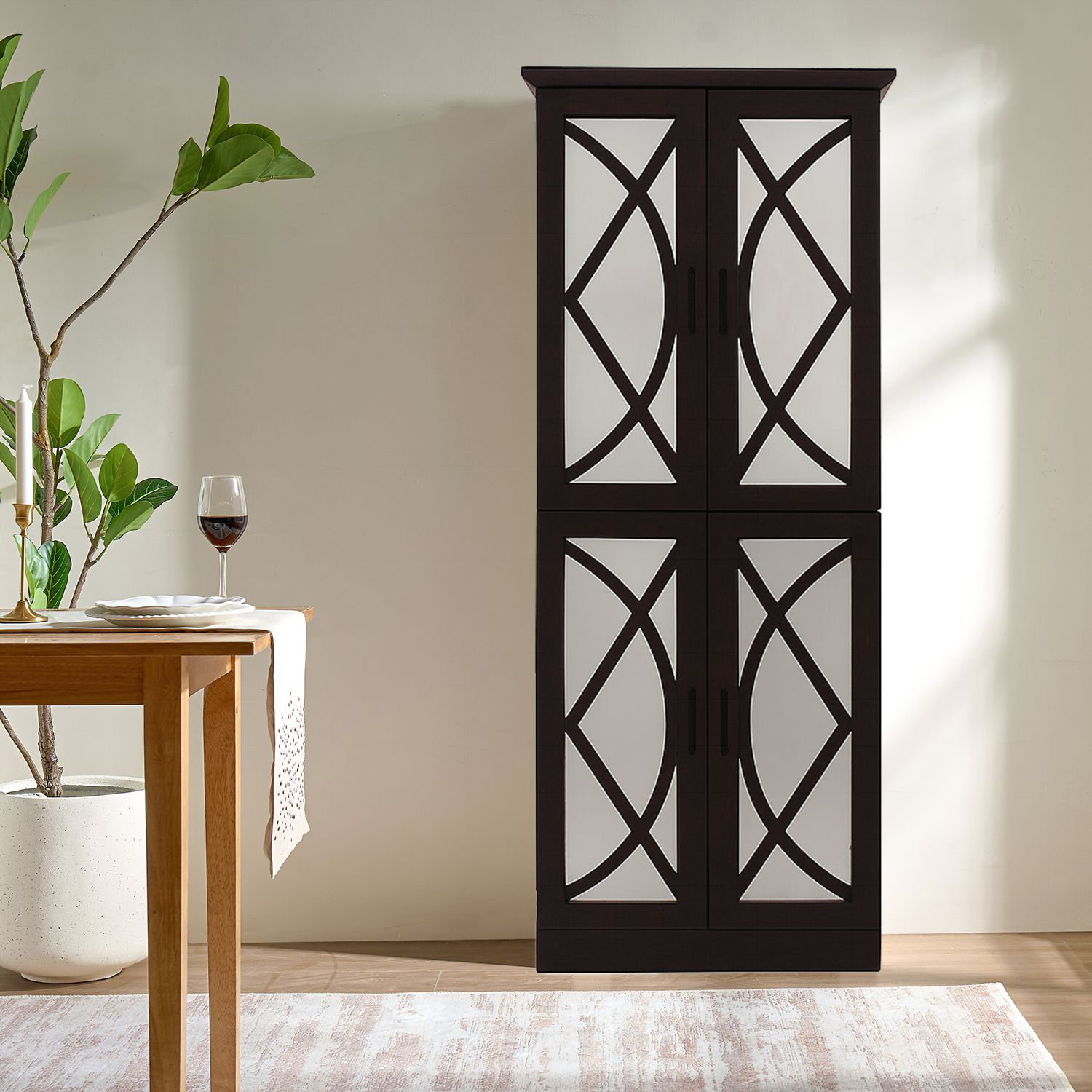 Hokku Designs Armoire à chaussures de 68 pouces de hauteur avec portes ...