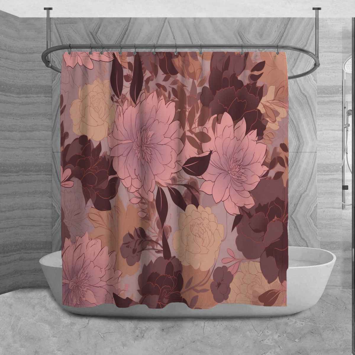 Red Barrel Studio® Catrece Floral Shower Curtain | Wayfair