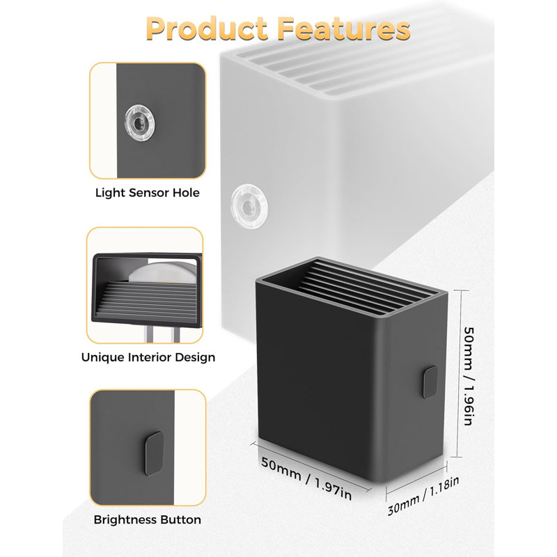 YESCAD 3 Level Brightness Adjustable Night Light | Wayfair