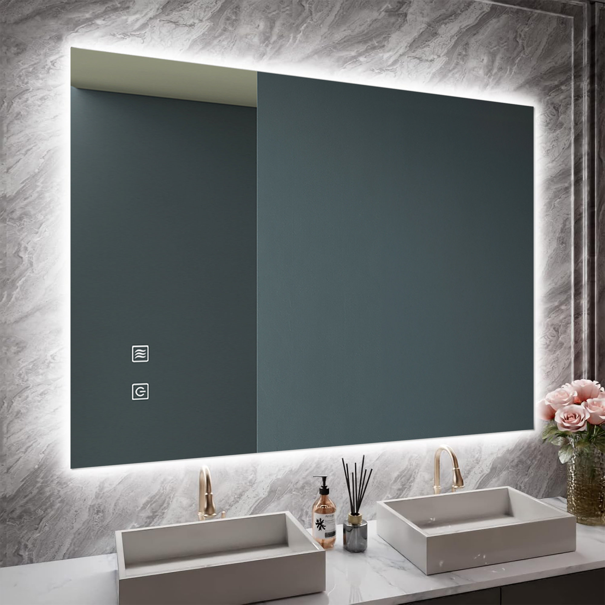 Wrought Studio™ 32X24 Inch Bathroom Led Classy Vanity Mirror With High ...