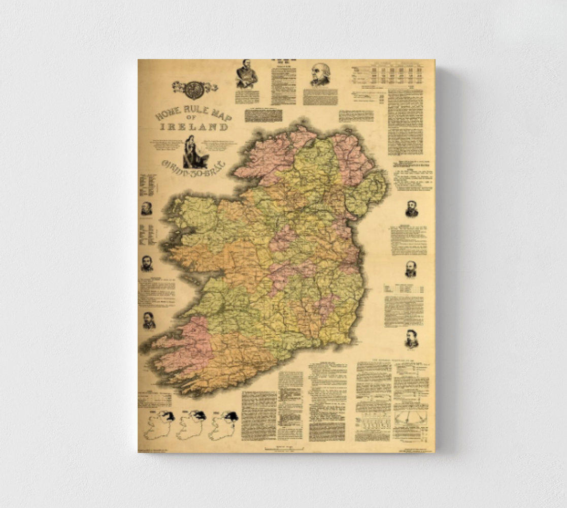 WeFrameArt Home Rule Map Of Ireland 1893 By Vintage Maps, Irish Poster ...