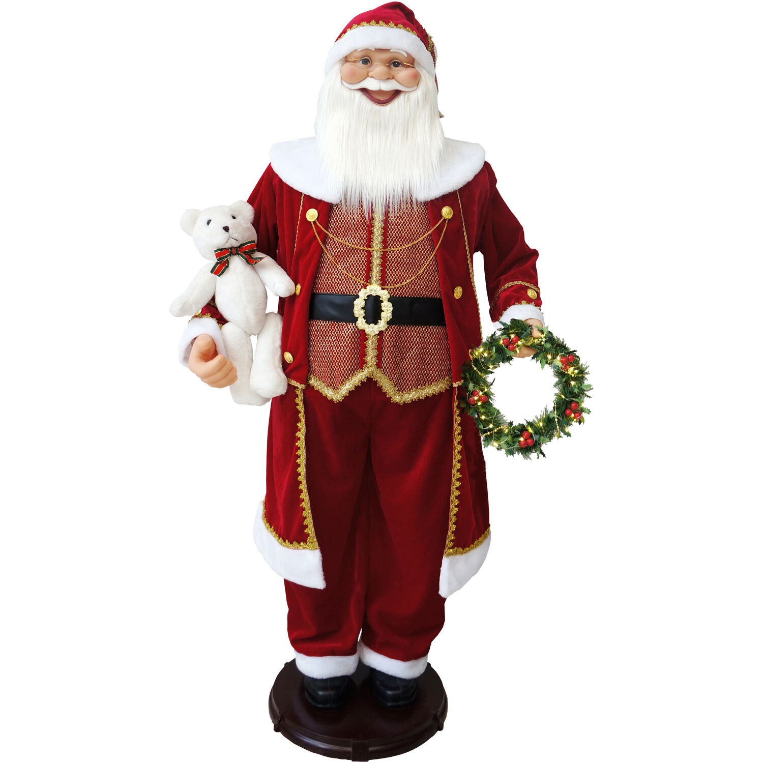 Fraser Hill Farm Dancing Santa with Bear and Wreath - Wayfair Canada