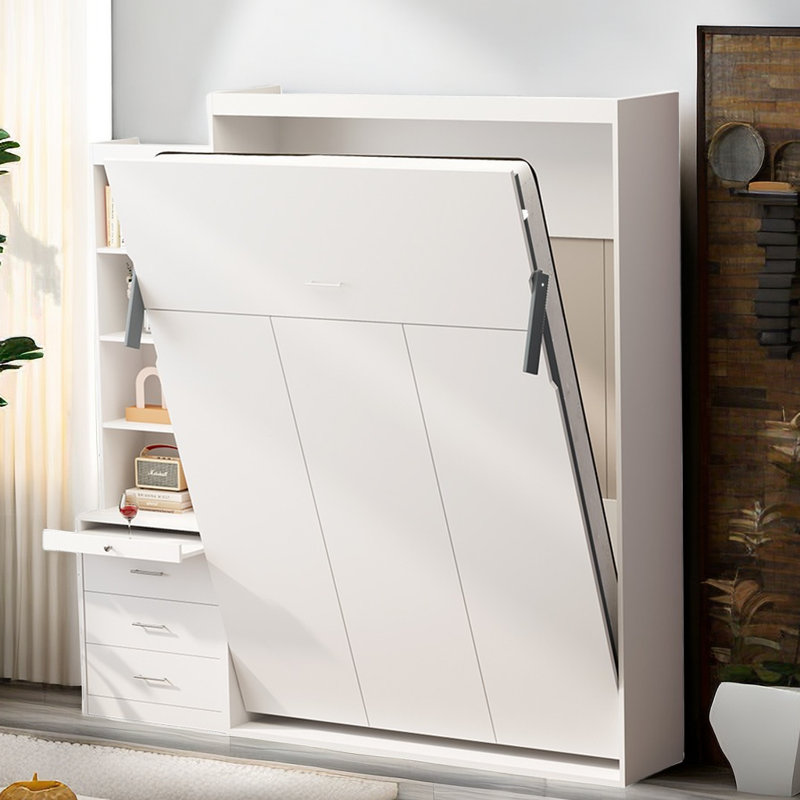 Hokku Designs Gricell Full Size Vertical Murphy Bed with Shelf and ...