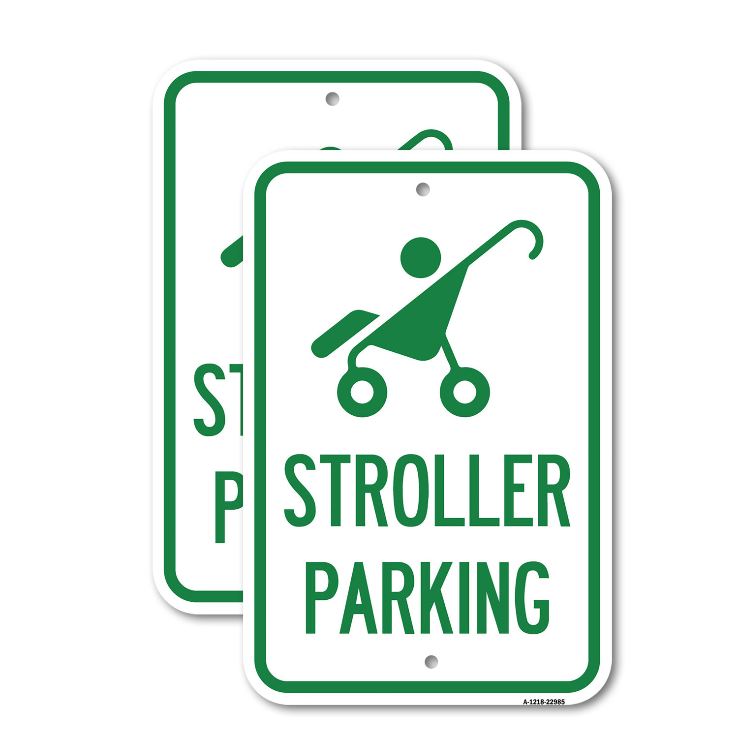 SignMission (2 Pack) Reserved Stroller Parking (With Graphic) 12" X 18 ...