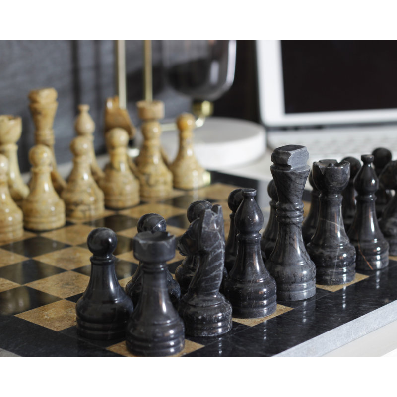 Marble Cultures Handmade Stone Chess Game Set | Wayfair