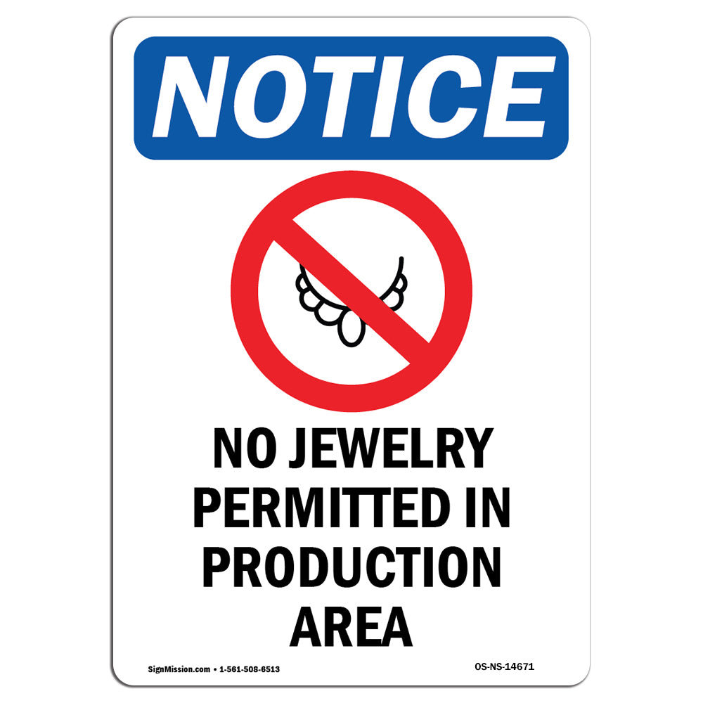 SignMission No Jewelry Permitted Sign | Wayfair