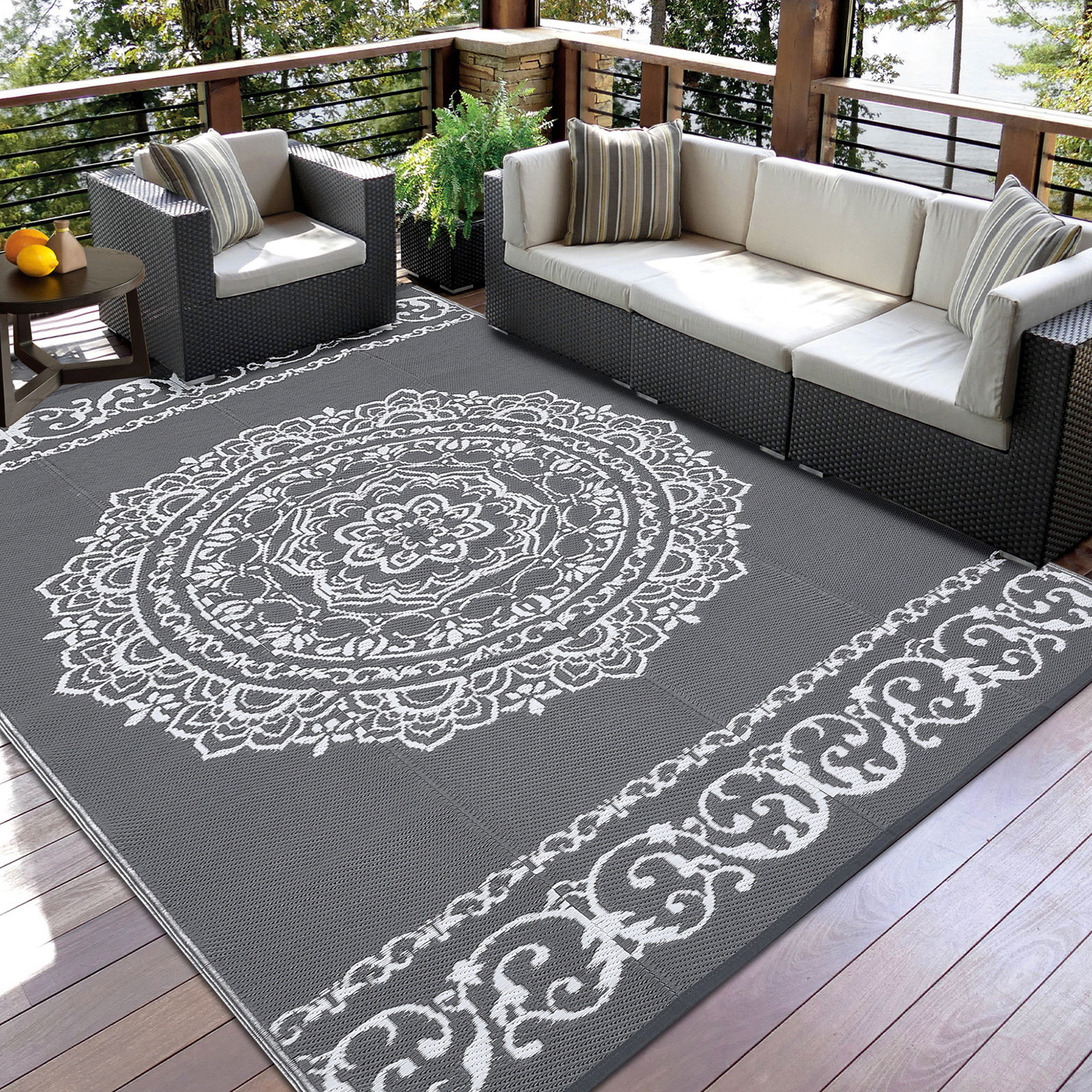 Charlton Home® Ultra-Thin Outdoor Mats Plastic Straw Rug Vintage ...