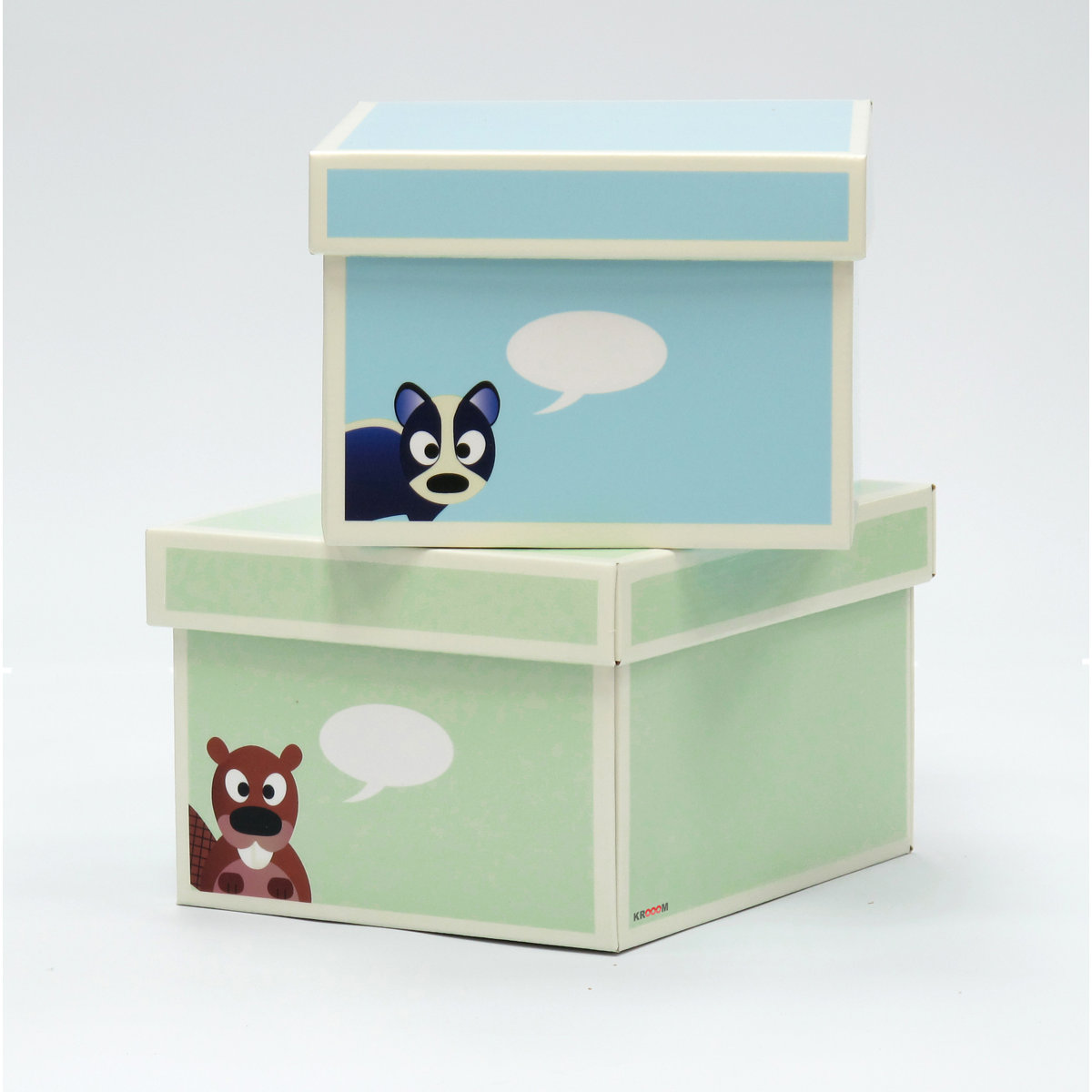 Krooom Opal Classic Box with Lid in Blue and Green (Set of 2) | Wayfair