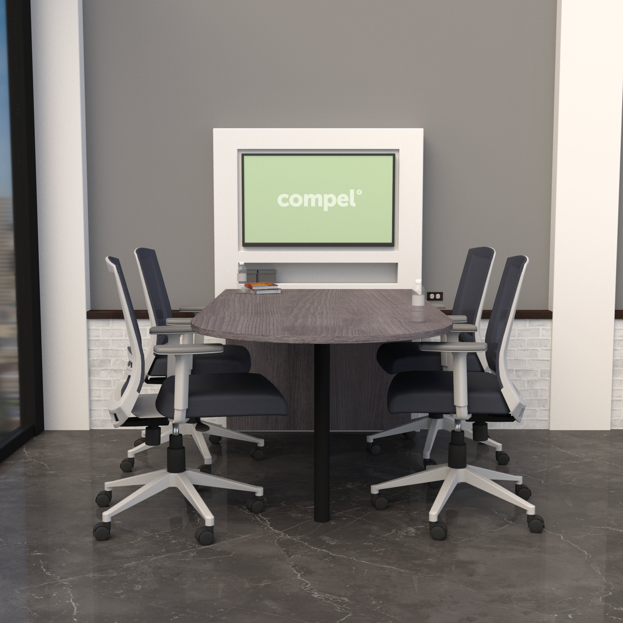 Compel Half-Round Meeting Table & Reviews | Wayfair