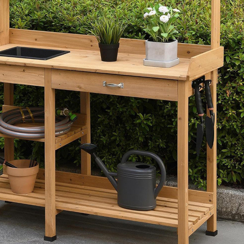 Arlmont & Co. Outdoors Potting Bench 46",Garden Planting Station ...