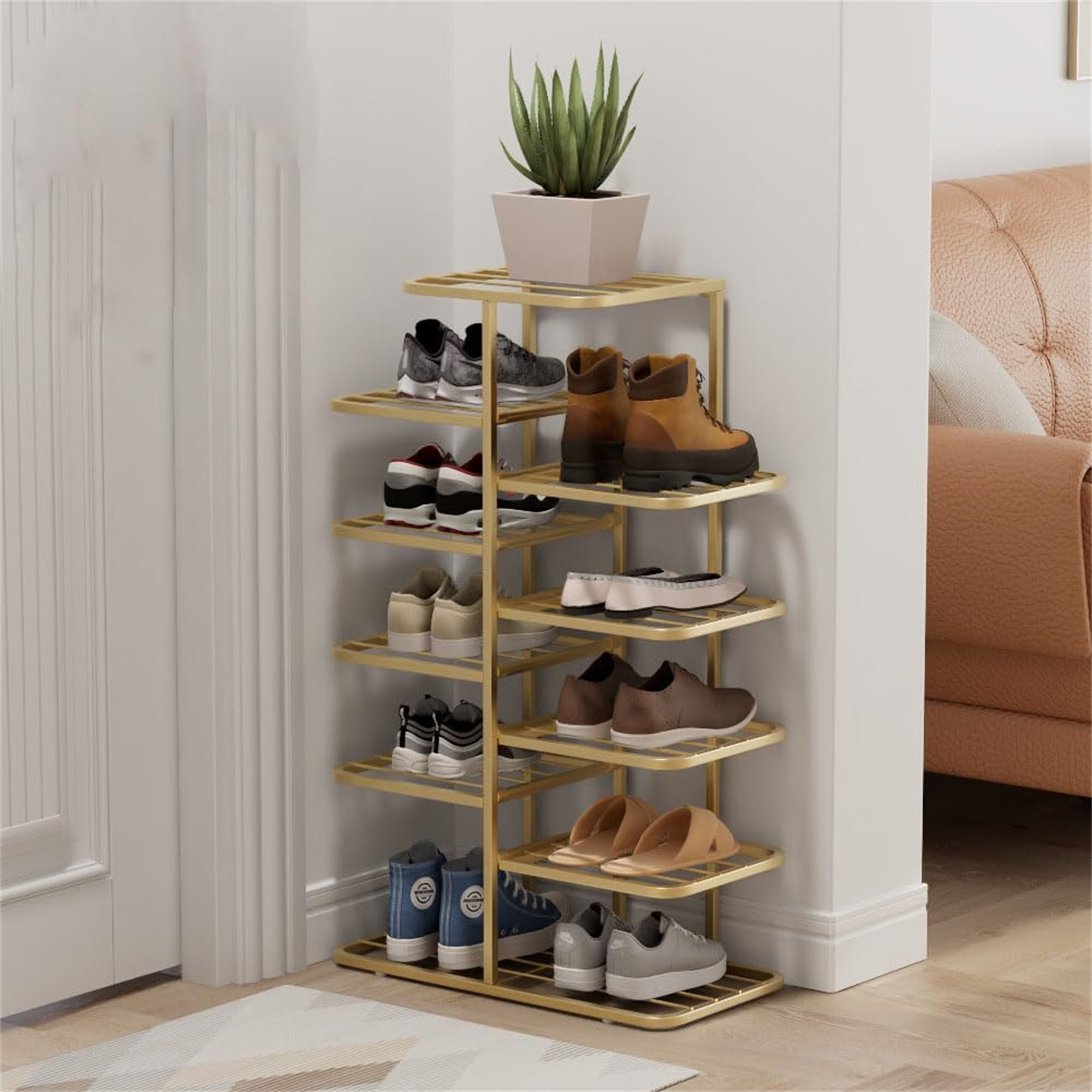 Latitude Run® 6 Tiers Shoe Rack, Metal Shoe Rack Storage Rack | Wayfair