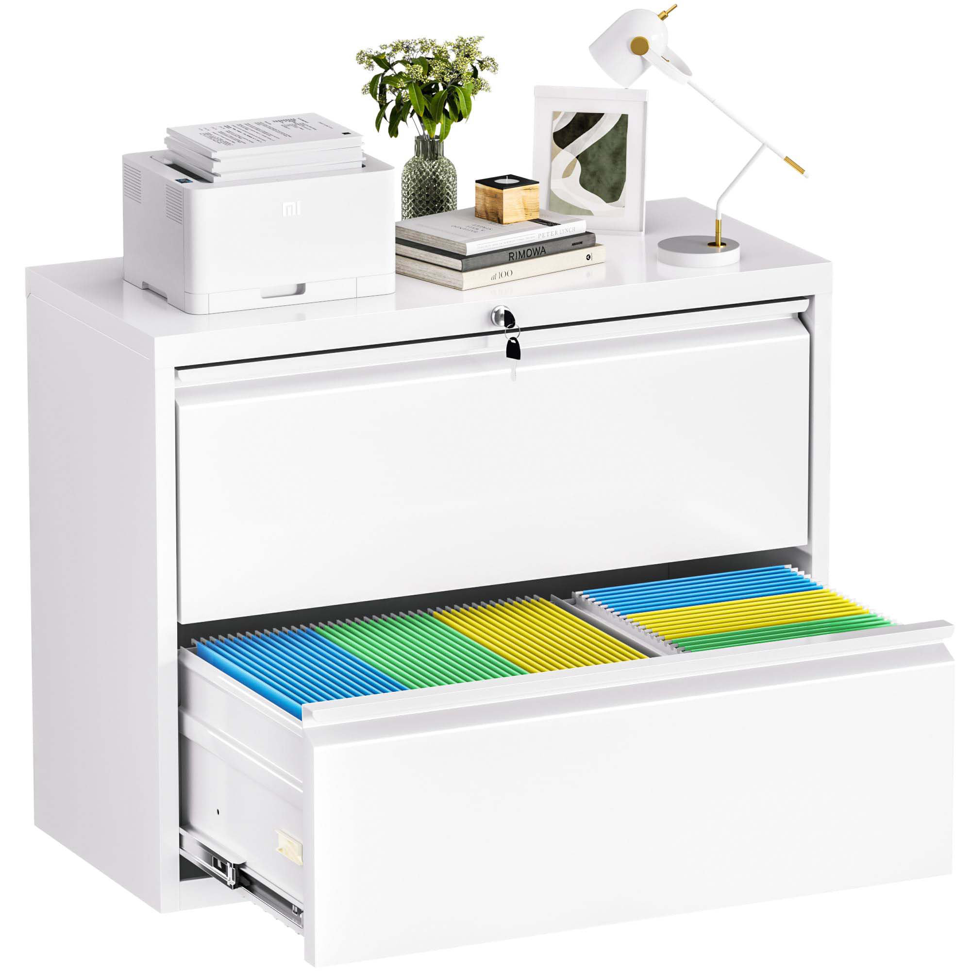 Inbox Zero Lateral File Cabinet 2 Drawer With Lock | Wayfair