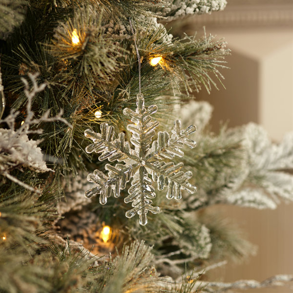 The Holiday Aisle® Clear Acrylic Snowflake Oranment (Set of 12) | Wayfair