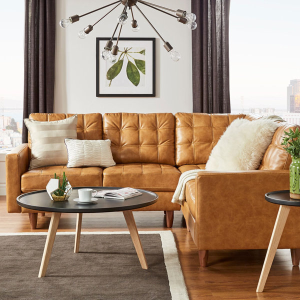 Steelside™ Nikolas 4 - Piece Faux Leather Sectional & Reviews - Wayfair ...