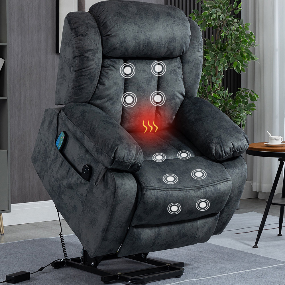 Latitude Run® 39'' Wide Soft Power Lift Recliner with Heating Massager ...