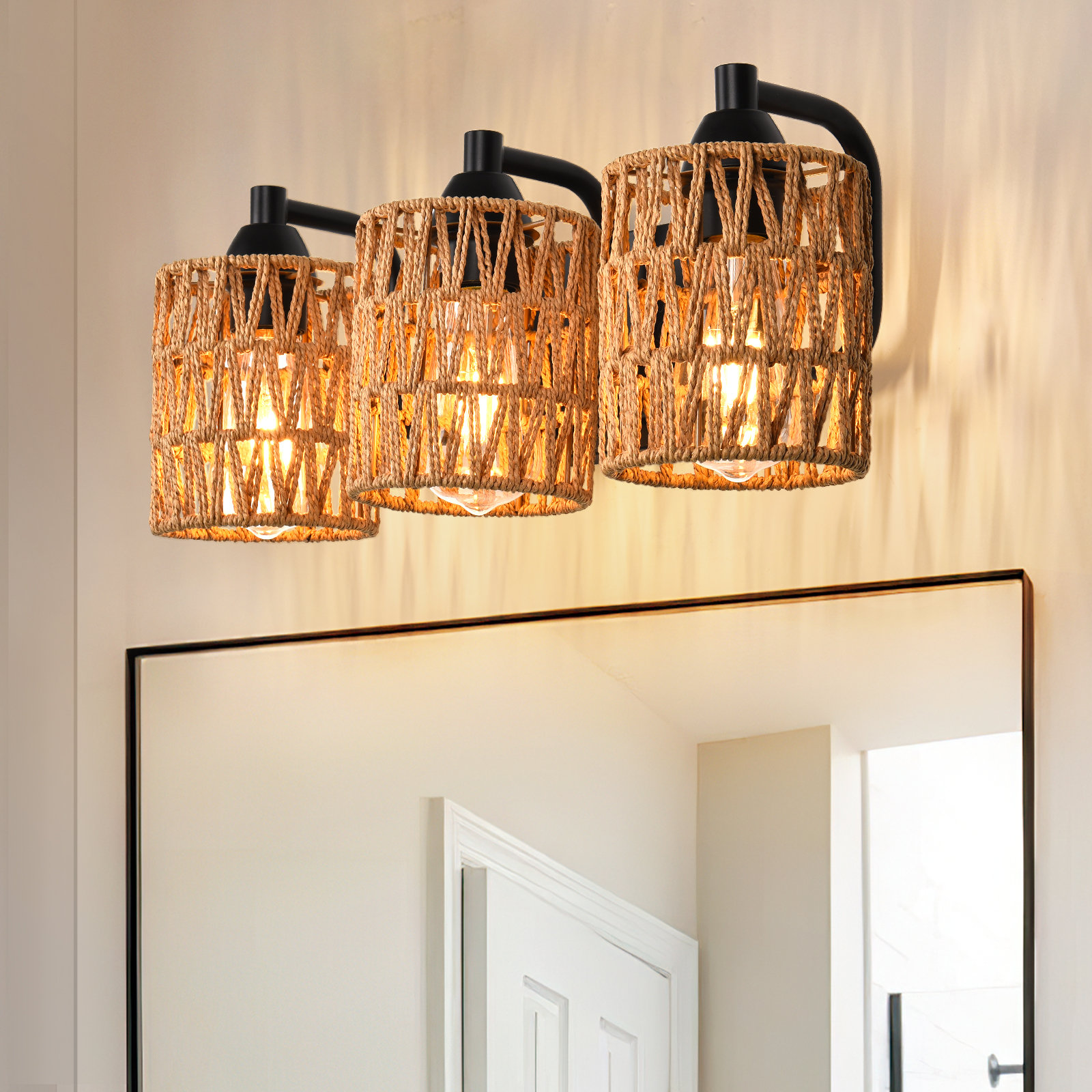 Bayou Breeze Rattan Vanity Light & Reviews | Wayfair