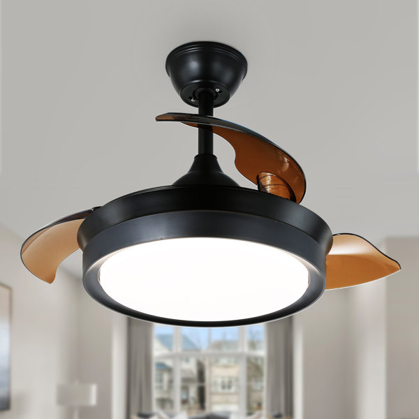 Orren Ellis 42" Retractable Ceiling fan with Light, 6-Speed Latest DC ...