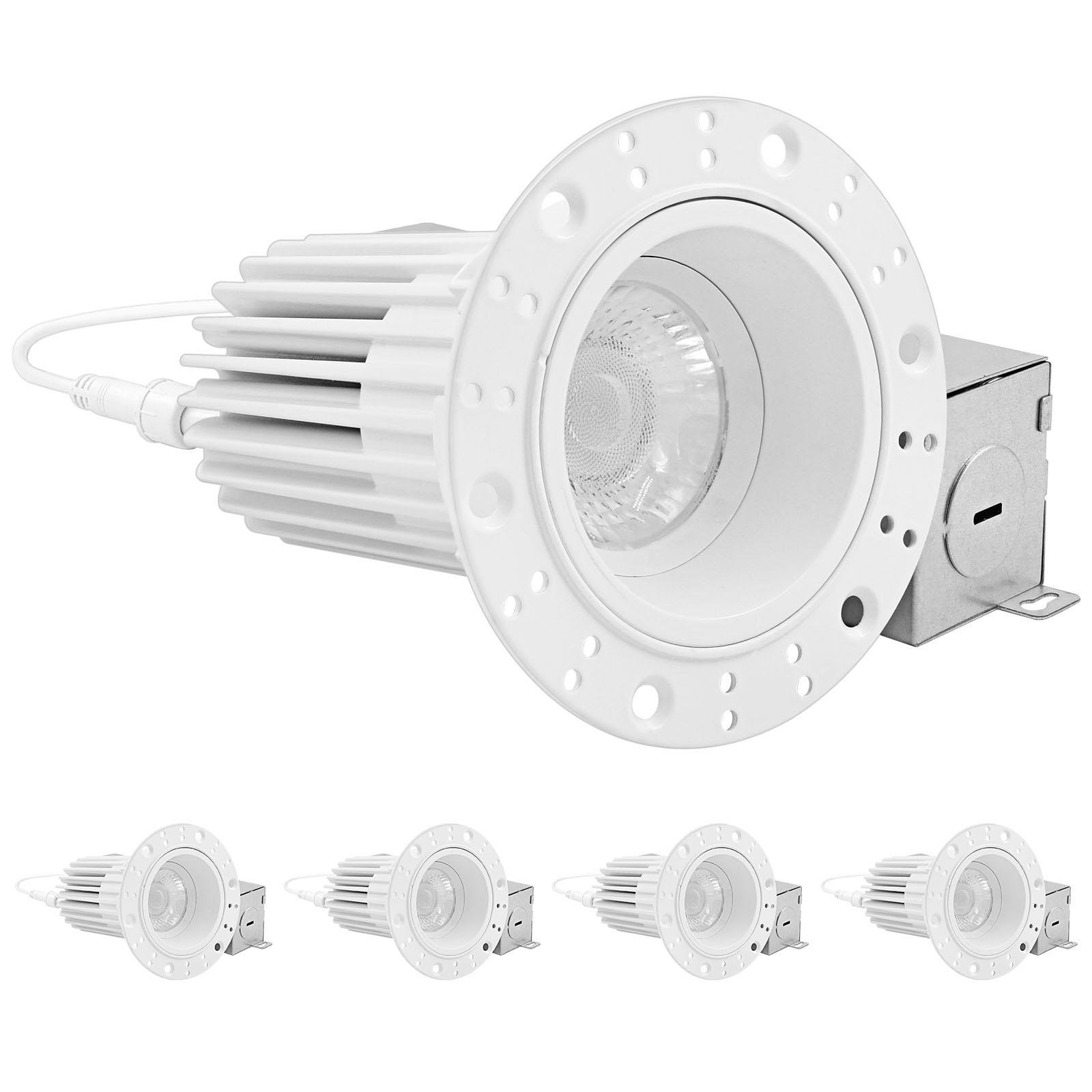 Luxrite 2'' Dimmable Air-Tight IC Rated LED Canless Recessed Lighting ...