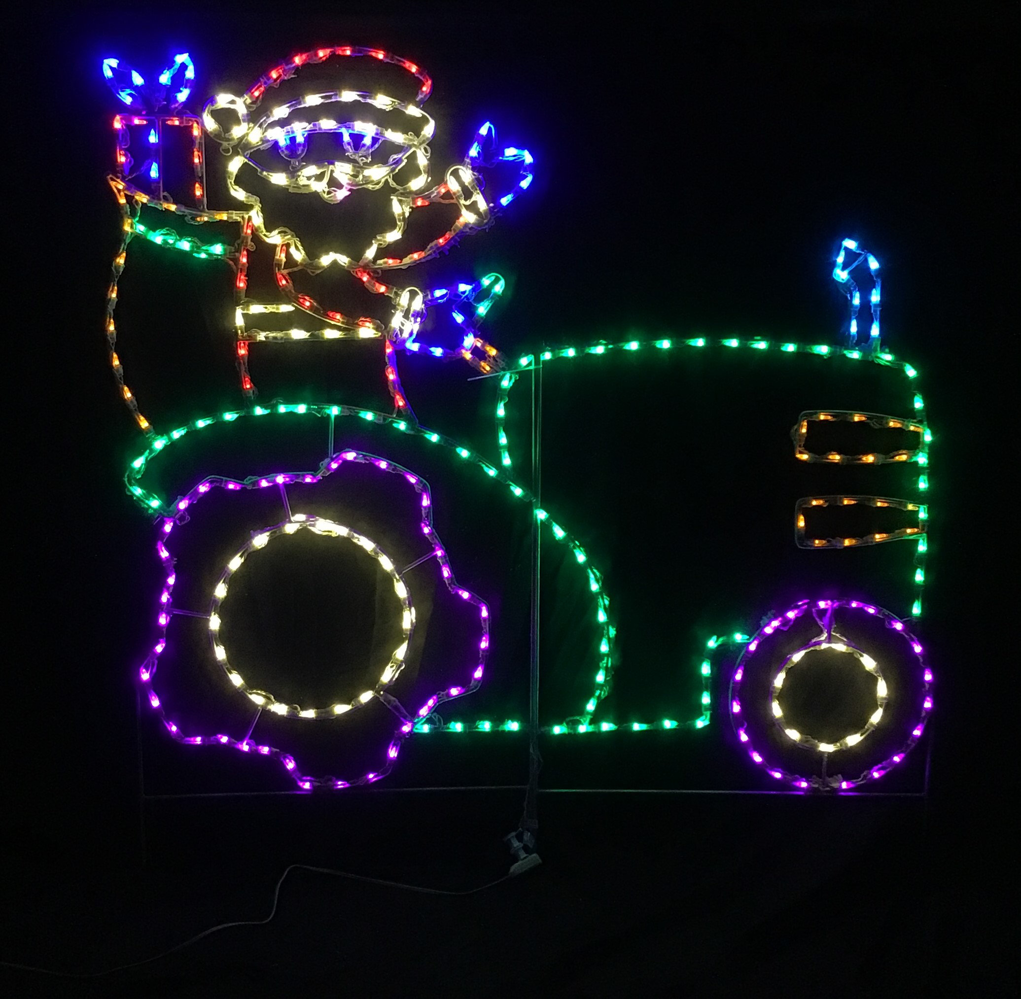 Lori's Lighted D'Lites Santa Claus Driving Tractor Christmas Holiday ...