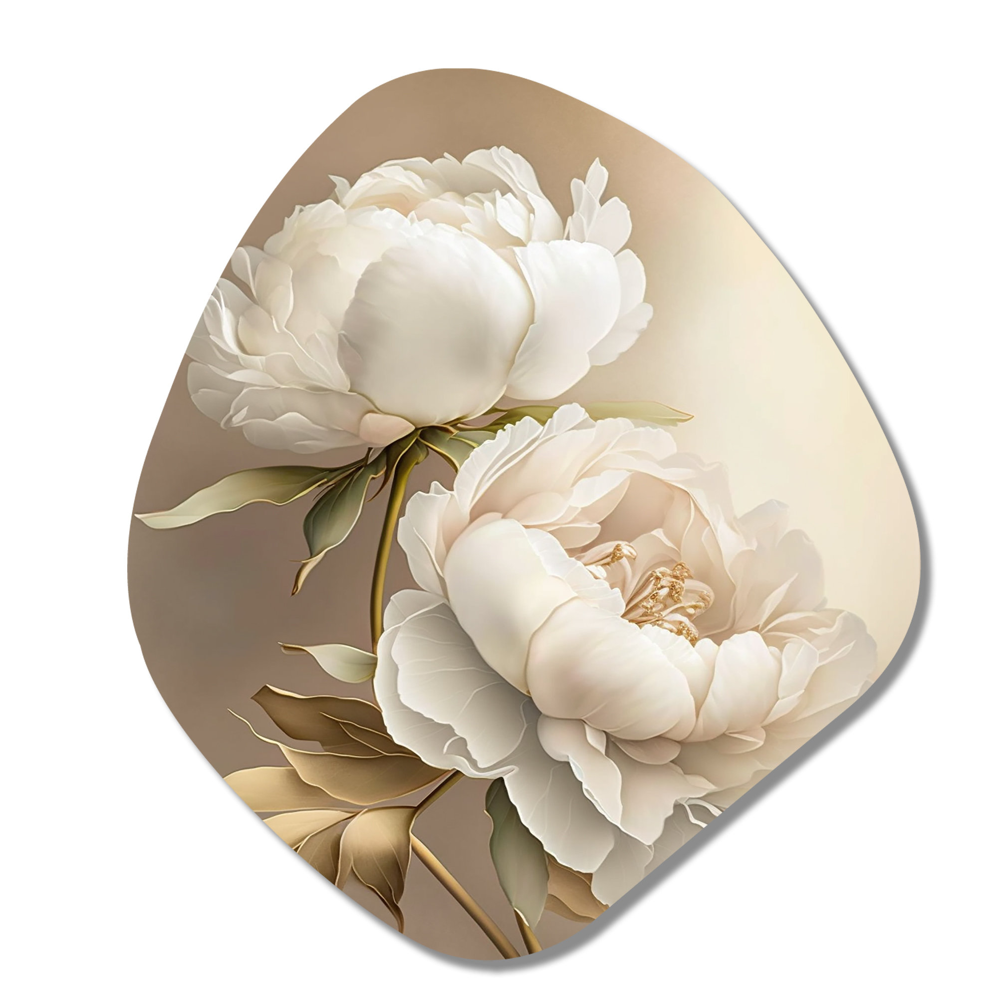 Design Art Peony Flower II - Peonies Nebula Shape Metal Wall Sculpture ...