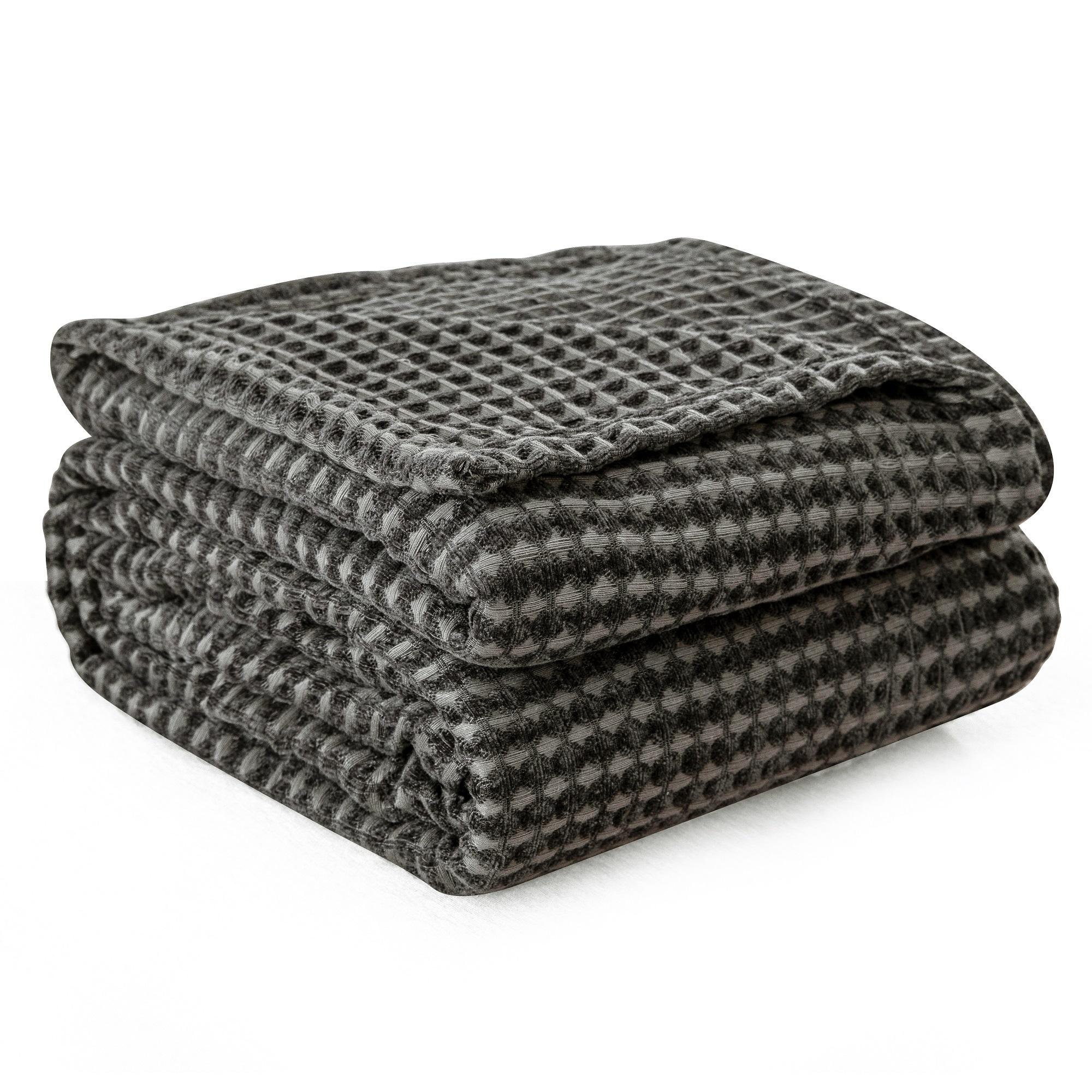 MeadowPark Fluffy Waffle Weave Polyester Chenille Bed Blanket & Reviews ...