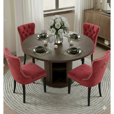 red dining room table