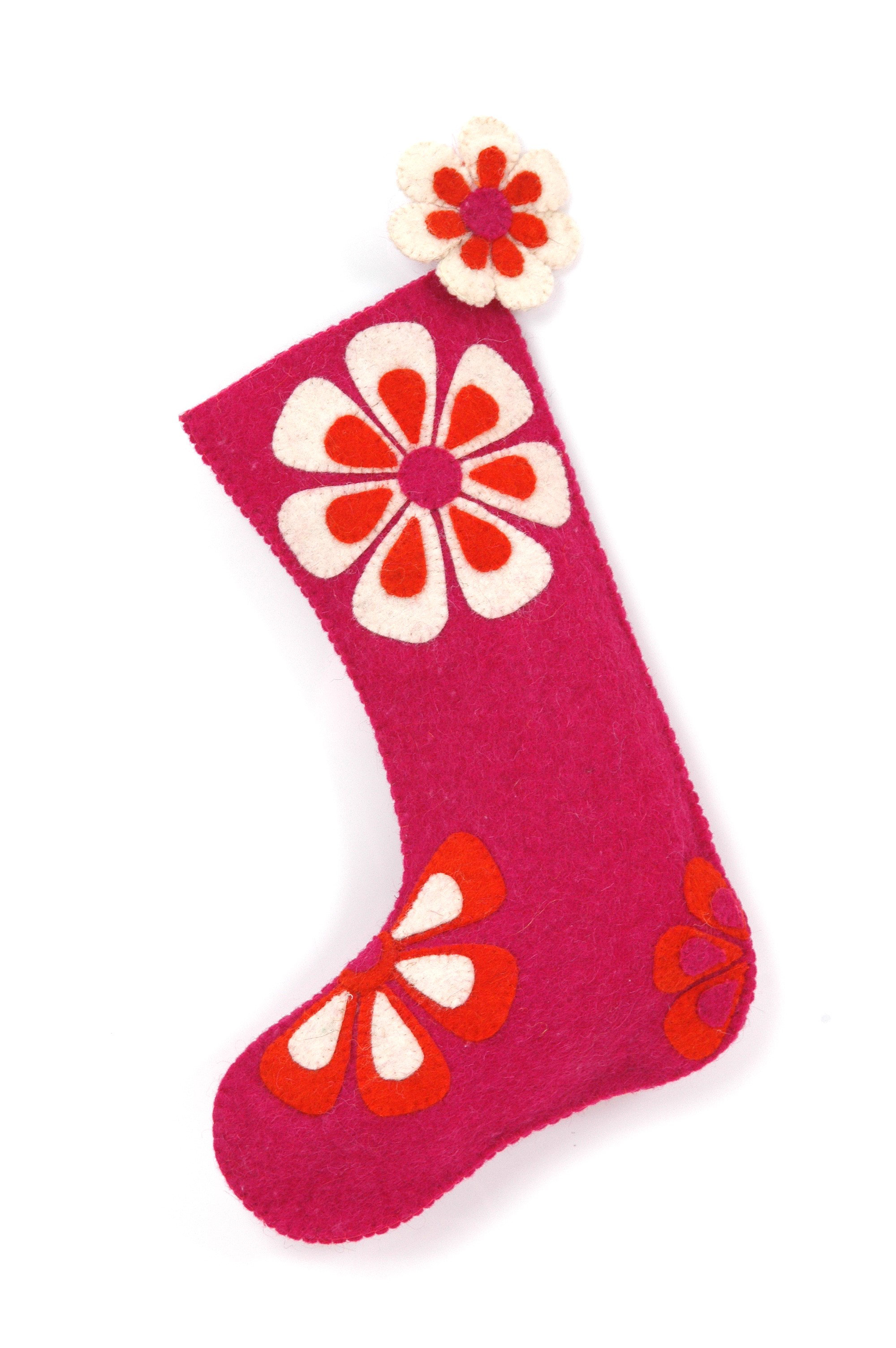 Arcadia Home Handmade Flower Power Christmas Stocking | Wayfair