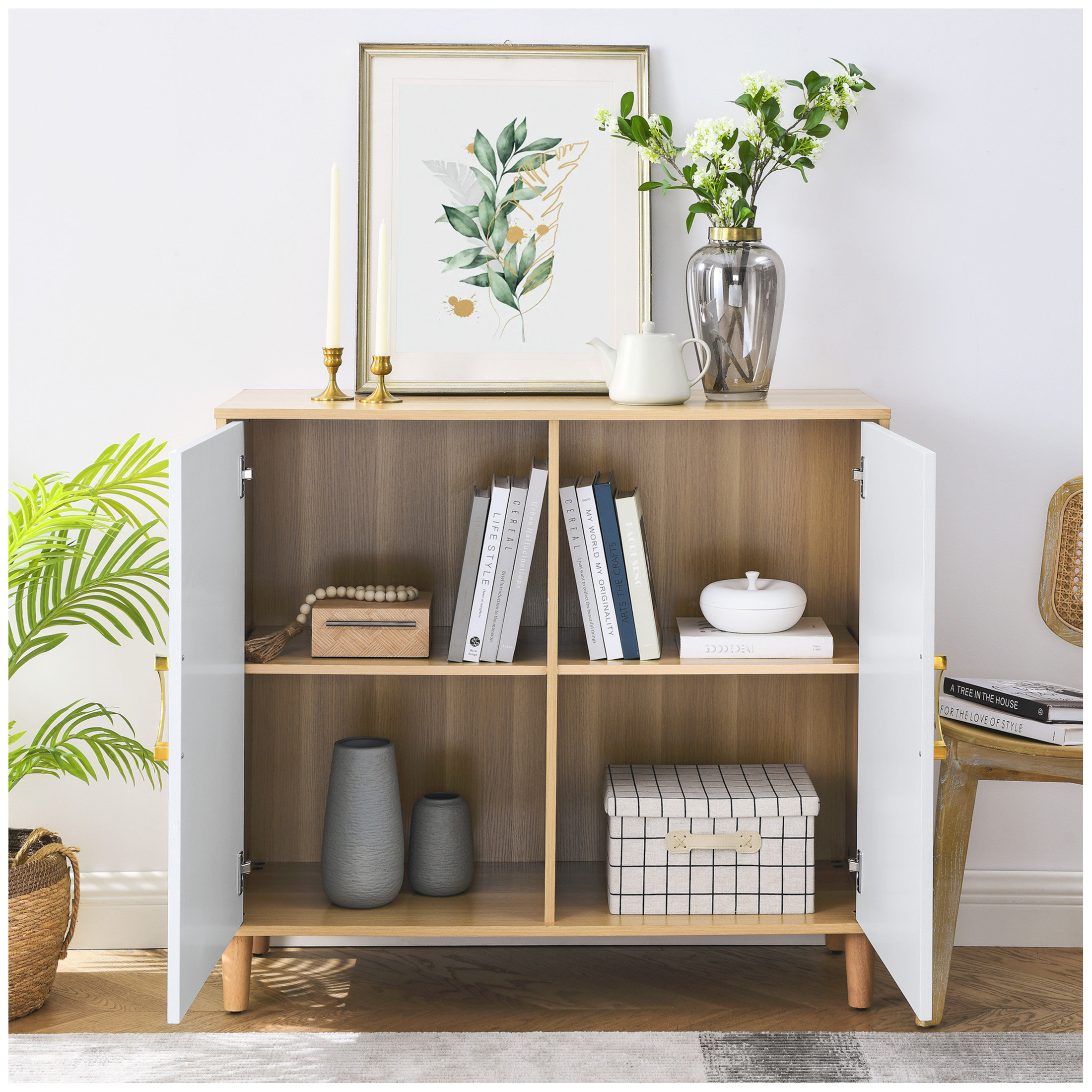 Mercer41 Most comfortable storage cabinet with doors and shelves ...