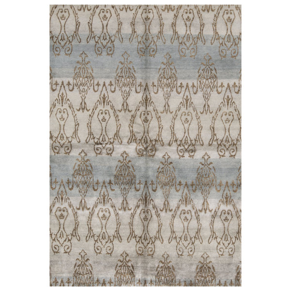Bokara Rug Co., Inc. Hand-Knotted High-Quality Light Blue and Brown ...