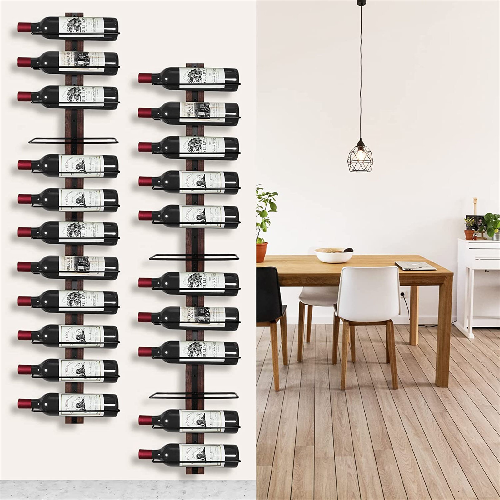 17 Stories Wall Mounted Wine Bottle Rack in Brown | Wayfair