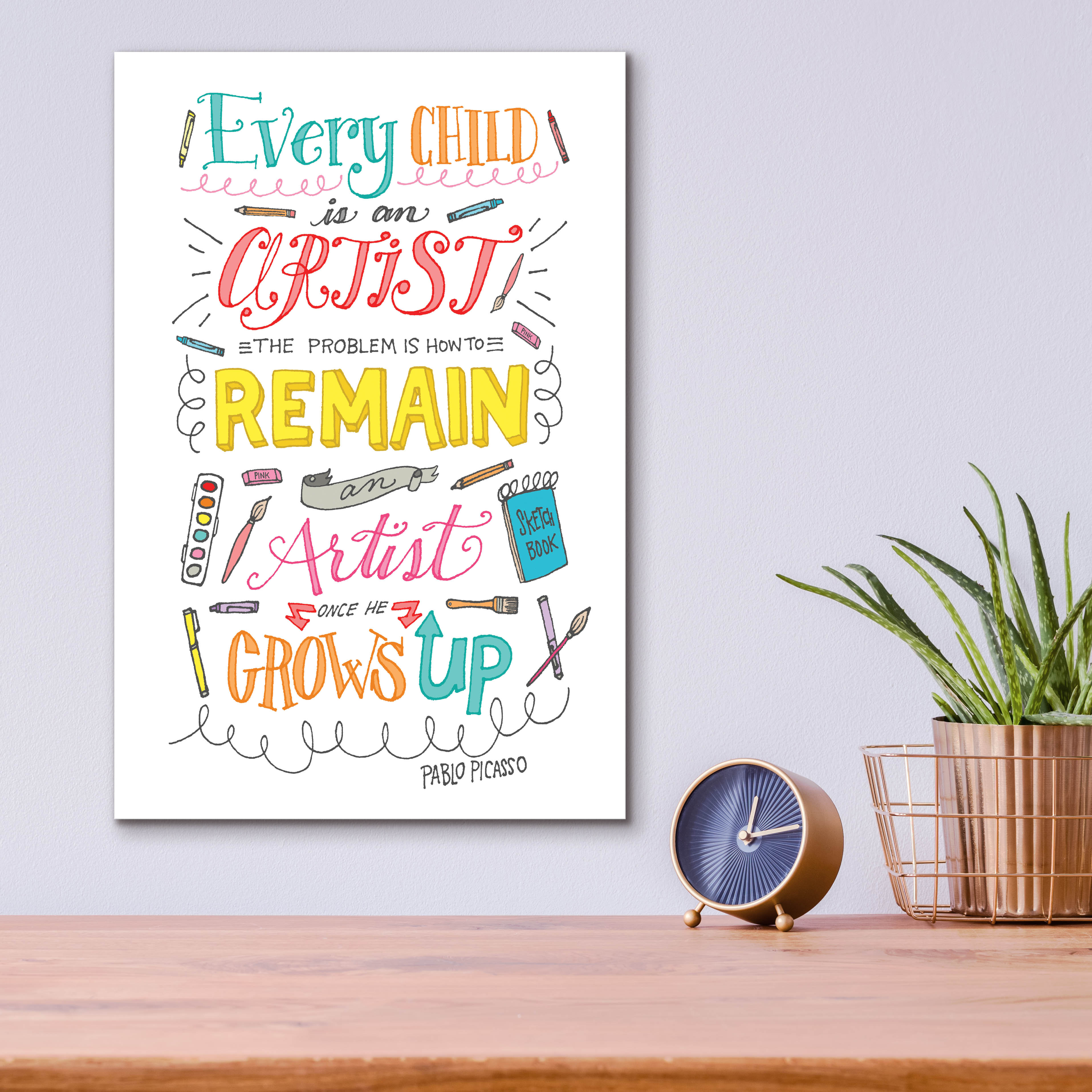 Trinx 'Every Child Is An Artist' by Elizabeth Caldwell Acrylic Glass ...