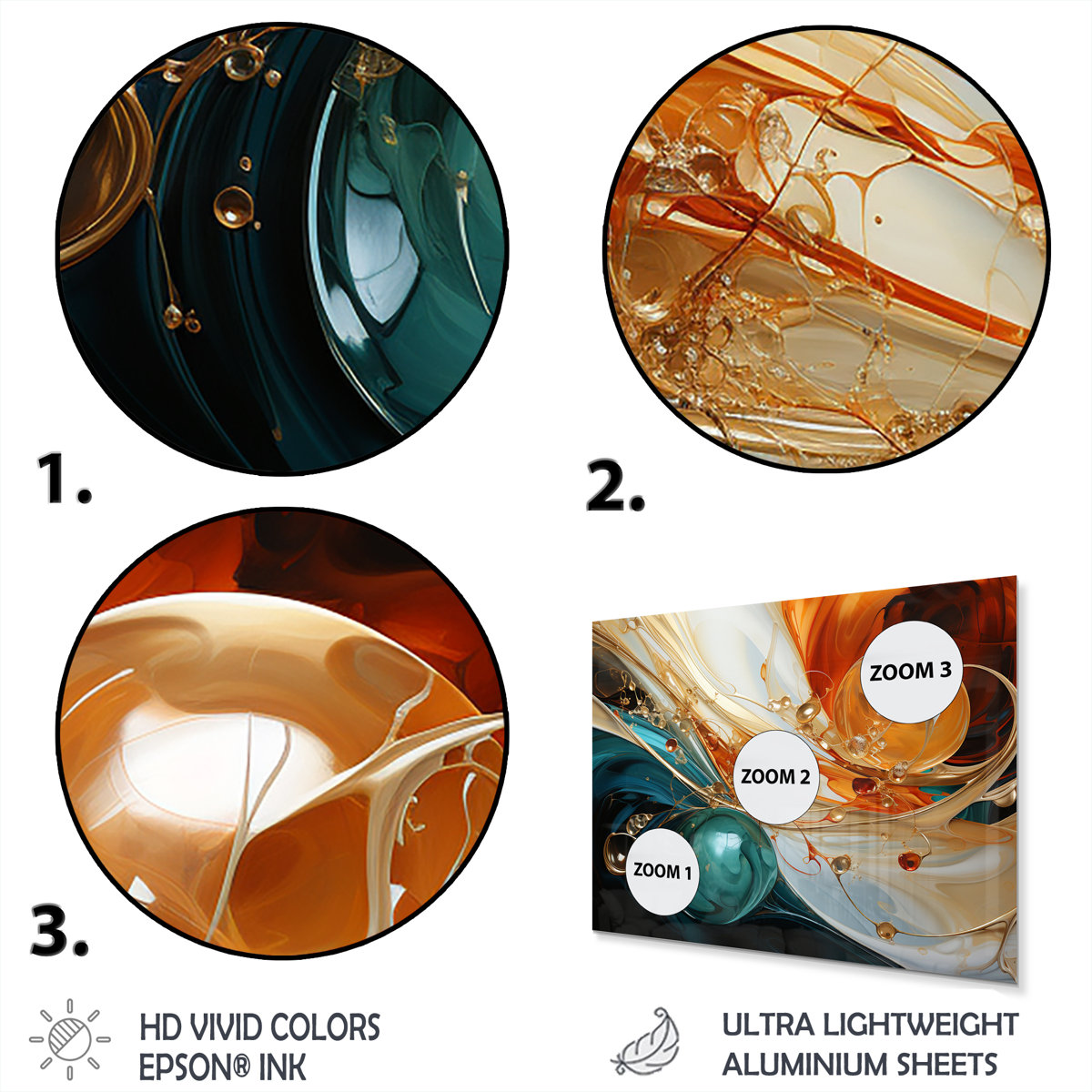 Ivy Bronx Orange And Emerald Marble Lava II - Abstract Metal Wall Art ...