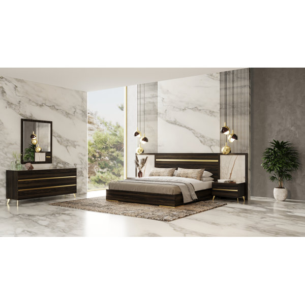 Willa Arlo Interiors Sherwood Modern Eucalypto + Marble Bedroom Set ...
