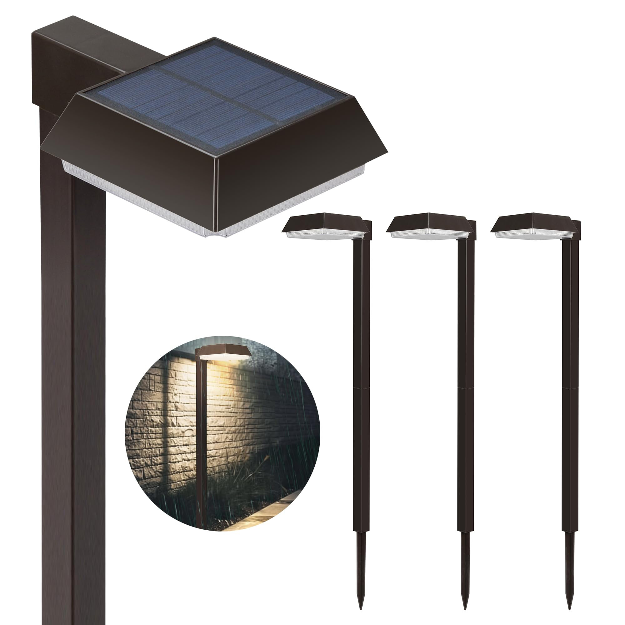 Wendes Kem Matte Black Solar Powered Pathway Light Kit | Wayfair