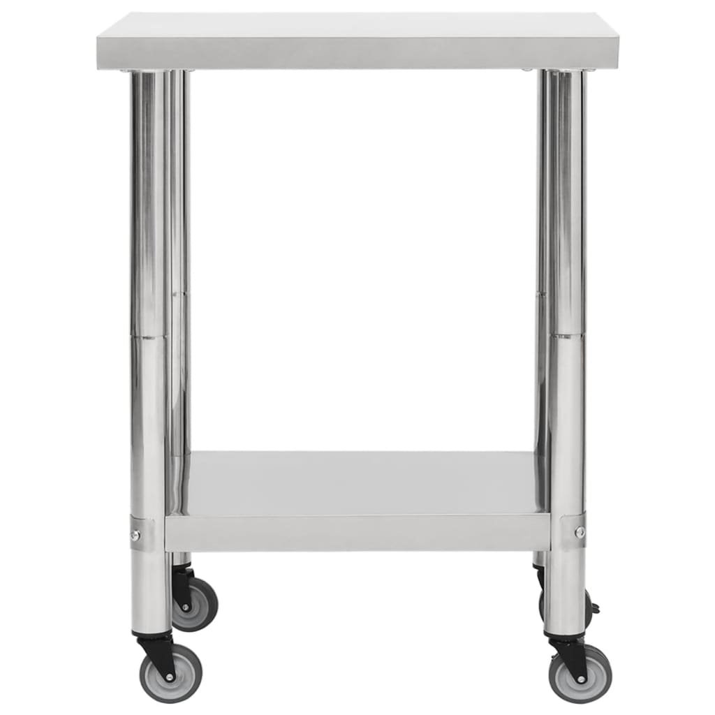 Ebern Designs Kitchen Work Table Hotel Prep Work Table with Wheels ...