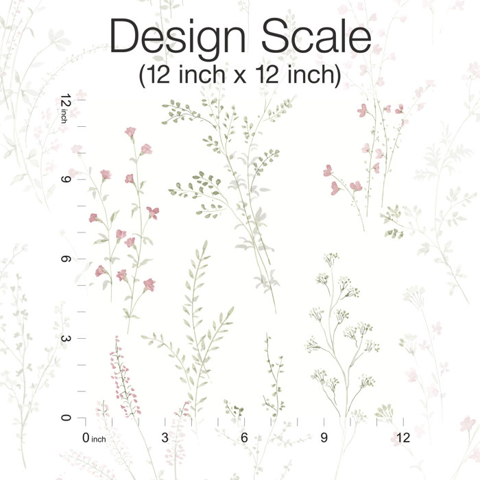 York Wallcoverings Wildflower Sprigs Peel & Stick Floral Roll & Reviews ...