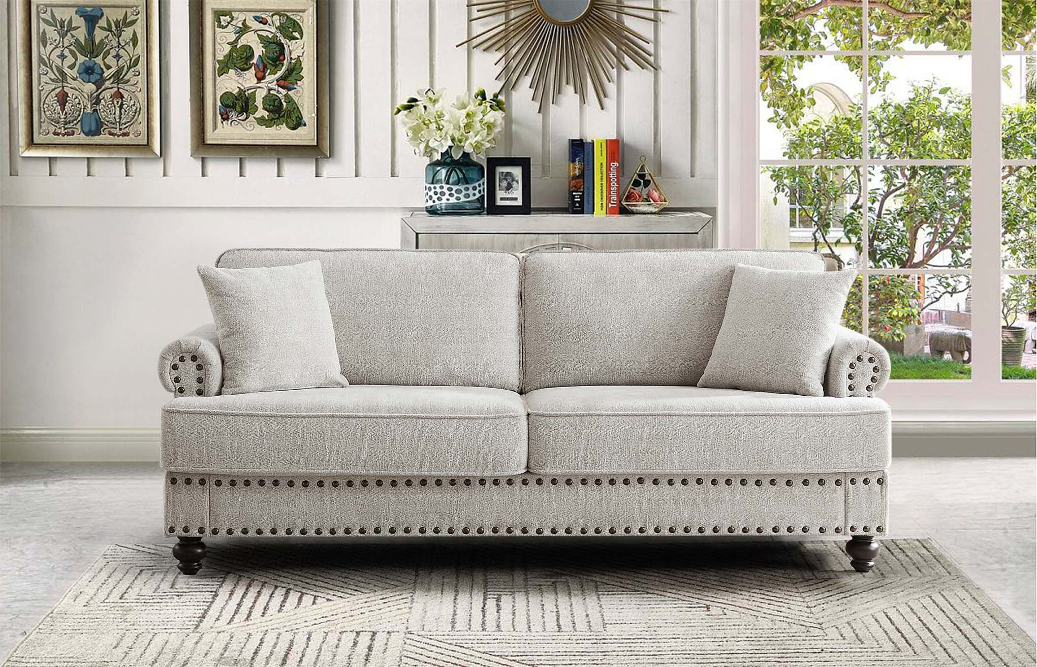 Charlton Home® Leola 82.09'' Chenille Rolled Arms Sofa | Wayfair