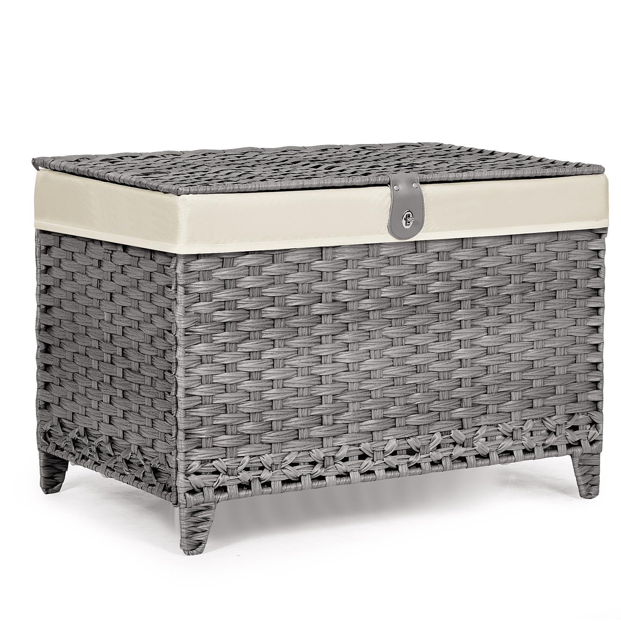 Rosecliff Heights Rattan Storage Bin with Lid & Feet, 160L, Washable ...