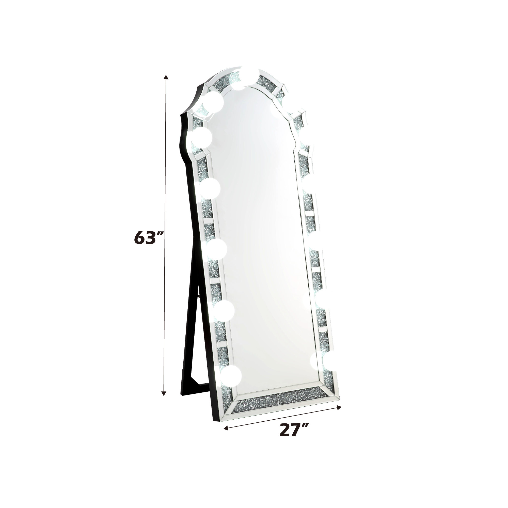 Everly Quinn Echelle Glam Beveled Floor Mirror in Mirrored & Faux ... Everly Quinn Echelle Glam Beveled Floor Mirror in Mirrored & Faux ...