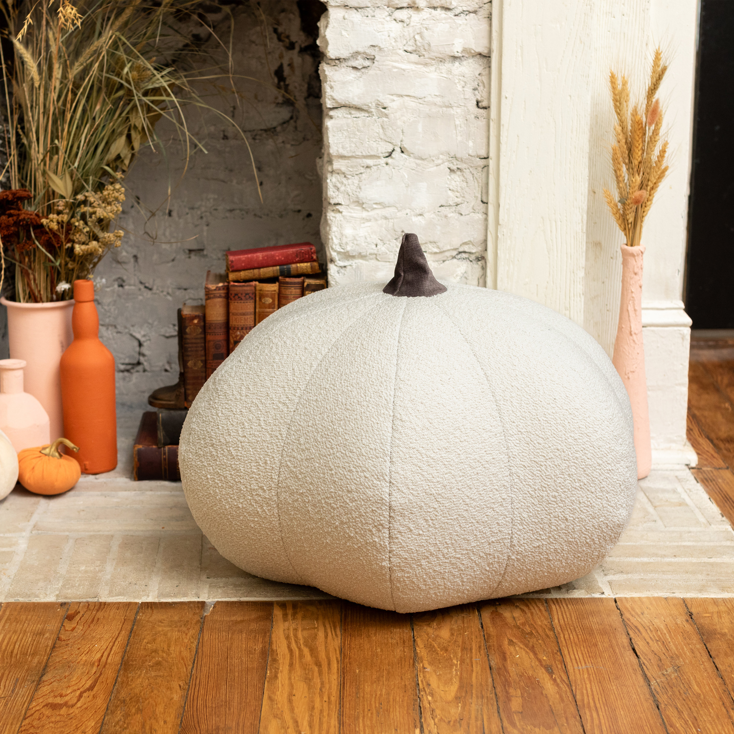 The Holiday Aisle® Pumpkin Pouf - Luxurious Ottoman For Fall ...