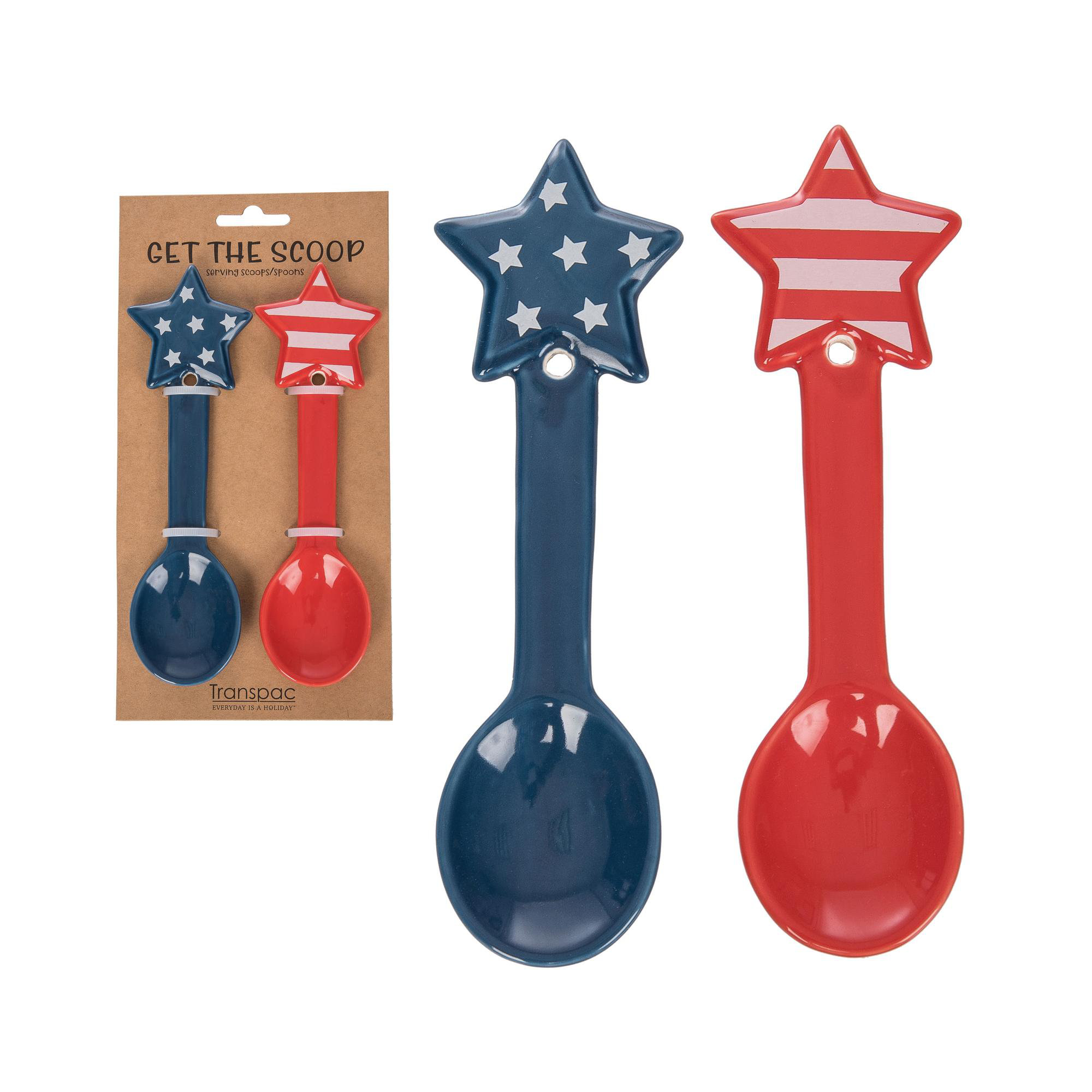Transpac Ceramic Star Spoons Set of 2 Home Decorations Spring | Wayfair