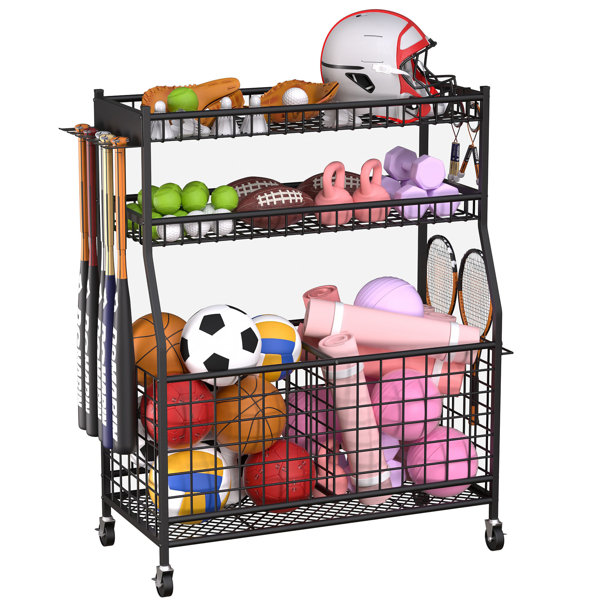 Latitude Run® Fitness and sports equipment storage rack, ball storage ...