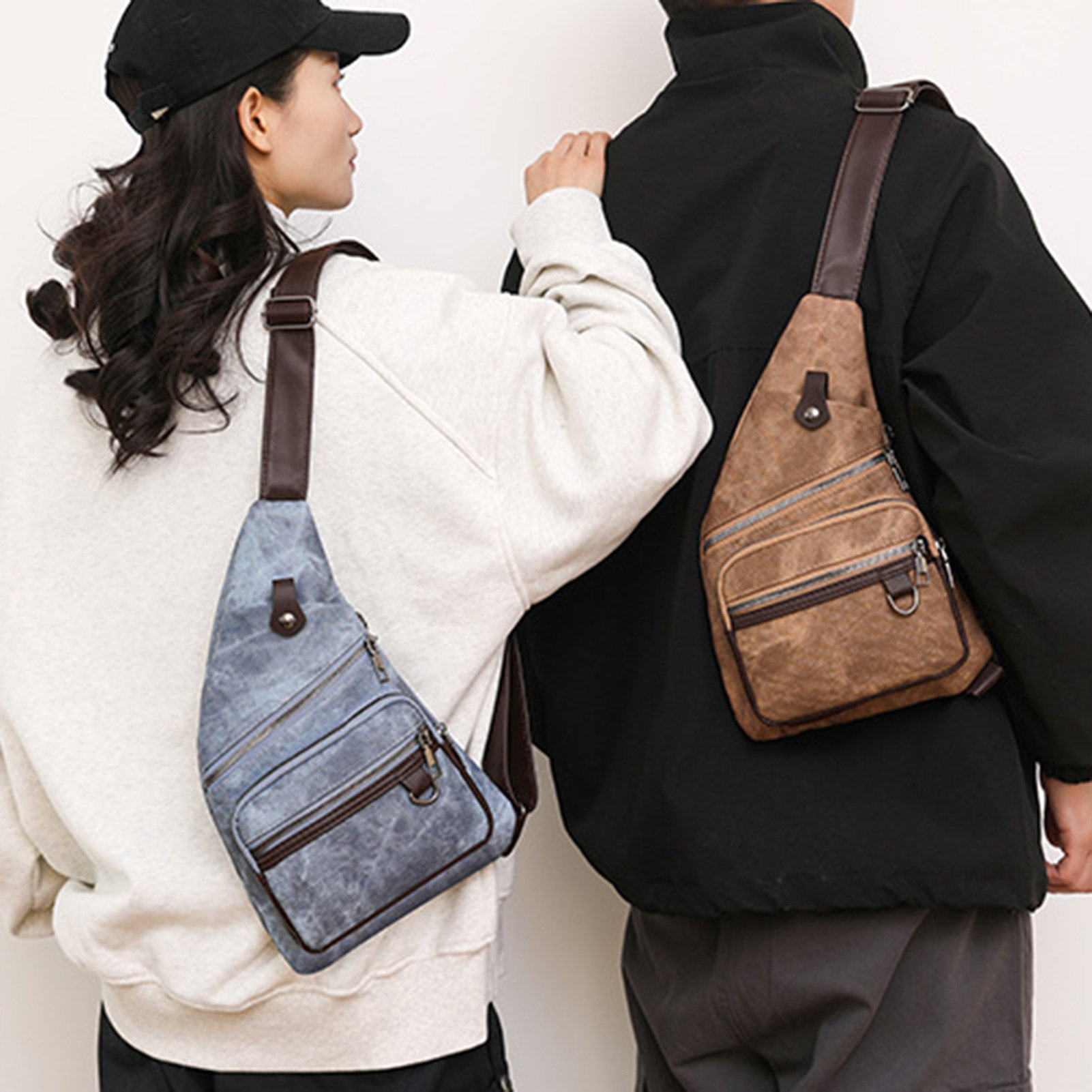 Latitude Run® Chest Pack Faux Leather Side Bag Crossbody Sling ...