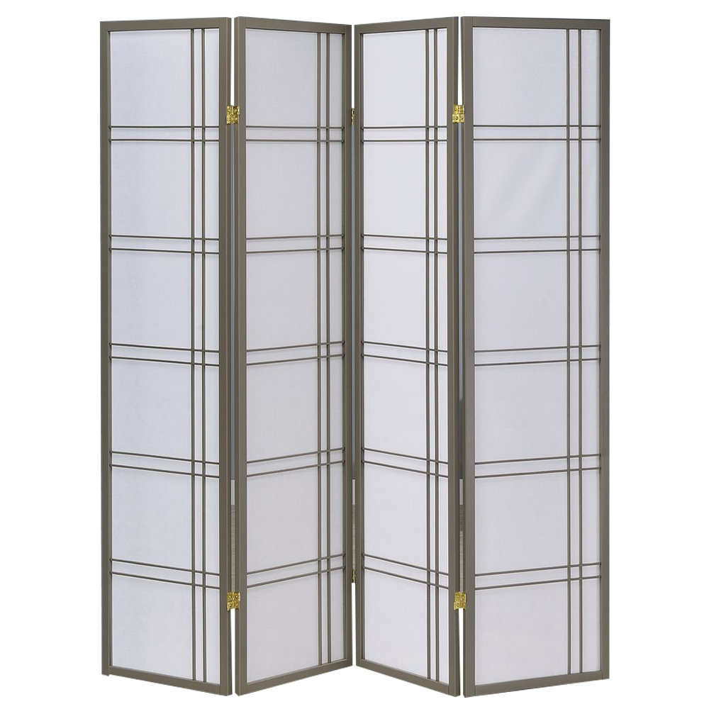 Ebern Designs Heger Gray Color 4 Panel Screen | Wayfair
